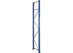 4058255104277 - Schulte Lagertechnik Palettenregal-Ständerrahmen S610-M18-U unmontiert T 1100 x H 2500 mm Stützenbreite 76 mm blau verzinkt