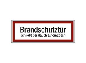 4061466039412 - Brandschutzkennzeichen für die Feuerwehr Brandschutztür schließt bei Rauch automatisch VE 10 Stk Folie LxH 297 x 105 mm