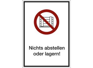 4061466064568 - Kombizusatzschild mit Text für Verbotszeichen Nichts abstellen oder lagern VE 10 Stk Kunststoff LxHxT 210 x 297 x 1 mm