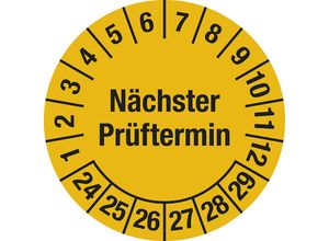 4061466037296 - Mehrjahresplakette Nächster Prüftermin Dokumentenfolie Ø 25 mm VE 10 Stk 24 - 29