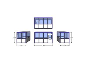 4260275230113 - Mehrzweckhaus Füllungen in Rundeckenoptik für Innenbereich LxB 4340 x 2220 mm