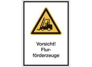 4061466040999 - Kombischilder mit Text für Warnkennzeichen Vorsicht! Flurförderzeuge VE 10 Stk Folie LxH 210 x 297 mm