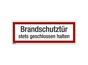 4061466055597 - Brandschutzkennzeichen für die Feuerwehr Brandschutztür stets geschlossen halten VE 10 Stk Folie langnachleuchtend LxH 297 x 105 mm