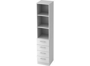 4032062129593 - Regalschrank Prokura V7600 W W RE weiß silber 2 Fachböden 406 x 420 x 2004 cm