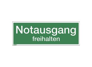 4061466057034 - Kombizusatzschild mit Text für Rettungszeichen Notausgang freihalten VE 10 Stk Folie langnachleuchtend LxHxT 297 x 105 x 01 mm