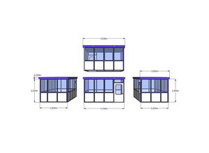 4260275230069 - Mehrzweckhaus Füllungen in Rundeckenoptik für Außenbereich LxB 4340 x 3000 mm