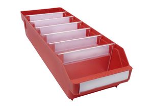 4250621500519 - Regalkasten aus hochschlagfestem Polypropylen rot LxBxH 500 x 180 x 110 mm VE 20 Stk