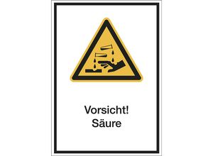 4061466063103 - Kombischilder mit Text für Warnkennzeichen Vorsicht! Säure VE 10 Stk Kunststoff LxH 210 x 297 mm