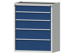 4014641059330 - Schubladenschrank BxT 1060 x 675 mm 5 Schubladen Höhe 1280 mm Front enzianblau