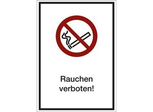 4061466043402 - Kombizusatzschild mit Text für Verbotszeichen Rauchen verboten VE 10 Stk Folie LxHxT 210 x 297 x 01 mm