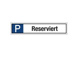 4061466019872 - Parkplatzkennzeichen Aluminium P   Reserviert LxH 520 x 110 mm