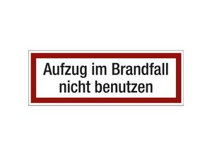 4061466062151 - Brandschutzkennzeichen für die Feuerwehr Aufzug im Brandfall nicht benutzen VE 10 Stk Kunststoff LxH 297 x 105 mm