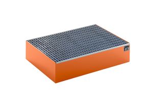 4061753001894 - EUROKRAFTbasic Paletten-Auffangwanne LxBxH 1200 x 800 x 260 mm orange RAL 2000 mit Gitterrost