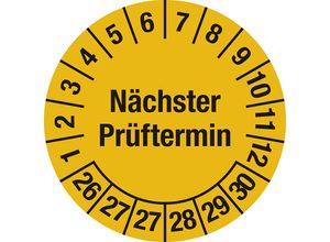 4061466088168 - Mehrjahresplakette Nächster Prüftermin Dokumentenfolie Ø 25 mm VE 10 Stk 26 - 31