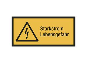 4061466043952 - Kombischilder mit Text für Warnkennzeichen Starkstrom Lebensgefahr rechteckig VE 10 Stk Folie LxH 52 x 26 mm