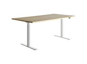 4014296873824 - Sitz-Steh-Schreibtisch E-Table TTS18080WA elektrisch höhenverstellbar 70-120cm (H) 180cmx80cm (BxT) rechteckig ahorn   Weiß 