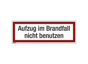 4061466055573 - Brandschutzkennzeichen für die Feuerwehr Aufzug im Brandfall nicht benutzen VE 10 Stk Folie langnachleuchtend LxH 297 x 105 mm