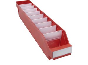 4250621500472 - Regalkasten aus hochschlagfestem Polypropylen rot LxBxH 500 x 90 x 95 mm VE 40 Stk