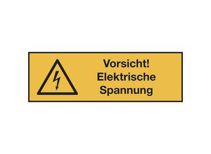 4061466044041 - Kombischilder mit Text für Warnkennzeichen Vorsicht! Elektrische Spannung VE 10 Stk Folie LxH 210 x 74 mm