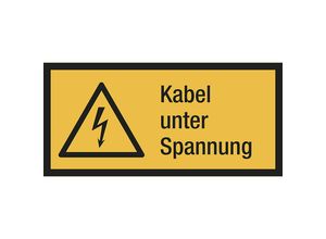 4061466043723 - Kombischilder mit Text für Warnkennzeichen Kabel unter Spannung rechteckig VE 10 Stk Folie LxH 74 x 37 mm