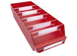 4250621500557 - Regalkasten aus hochschlagfestem Polypropylen rot LxBxH 600 x 240 x 150 mm VE 10 Stk