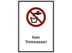 4061466097481 - Kombizusatzschild mit Text für Verbotszeichen Kein Trinkwasser VE 10 Stk Kunststoff LxHxT 210 x 297 x 1 mm