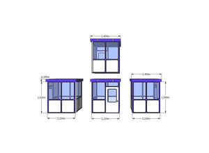 4260275230021 - Mehrzweckhaus Füllungen in Rundeckenoptik für Außenbereich LxB 2220 x 2200 mm