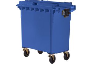 4052939365237 - Müllcontainer aus Kunststoff DIN EN 840 Volumen 770 l BxHxT 1360 x 1330 x 770 mm blau ab 5 Stk