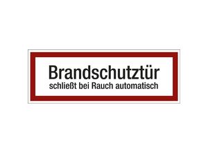 4061466039702 - Brandschutzkennzeichen für die Feuerwehr Brandschutztür schließt bei Rauch automatisch VE 10 Stk Folie LxH 210 x 74 mm