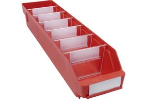 4250621500489 - Regalkasten aus hochschlagfestem Polypropylen rot LxBxH 500 x 118 x 95 mm VE 30 Stk