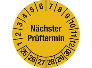 4061466088175 - Mehrjahresplakette Nächster Prüftermin Dokumentenfolie Ø 30 mm VE 10 Stk 25 - 30