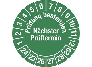 4061466038774 - Prüfung bestanden Dokumentenfolie Ø 30 mm VE 10 Stk 24 - 29 grün