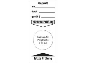 4061466051865 - Prüfplakette Grundplakette Folie Geprüft am VE 10 Stk LxH 40 x 90 mm