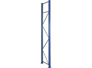 4058255104284 - Schulte Lagertechnik Palettenregal-Ständerrahmen S610-M18-U unmontiert T 1100 x H 3000 mm Stützenbreite 76 mm blau verzinkt