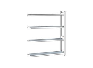 4004514200884 - SCHULTE Weitspannregal mit Stahlboden Höhe 2500 mm Spannweite 2250 mm Anbauregal Tiefe 400 mm