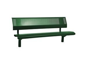 4061753252722 - PROCITY Sitzbank OSLO aus Stahl Sitzhöhe 450 mm Länge 1800 mm moosgrün mit Rückenlehne