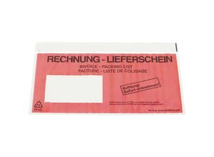 4251924705250 - Dokumententaschen Premium light mit Fenster Aufdruck Lieferschein - Rechnung VE 250 Stk DIN lang Anklebeverschluss ab 10 VE ratioform