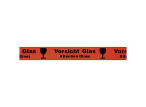 4251924714252 - Warn-Klebeband Aufdruck Vorsicht Glas Attention Glass VE 36 Stk Bandbreite 50 mm ab 10 VE