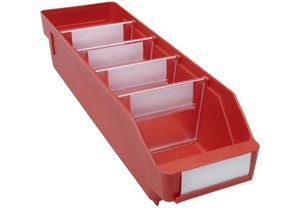 4250621500434 - Regalkasten aus hochschlagfestem Polypropylen rot LxBxH 400 x 118 x 95 mm VE 30 Stk