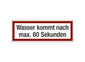 4061466039580 - Brandschutzkennzeichen für die Feuerwehr Wasser kommt nach max 60 Sekunden VE 10 Stk Folie LxH 297 x 105 mm