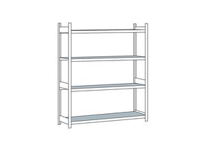 4004514215123 - SCHULTE Weitspannregal mit Stahlboden Höhe 2500 mm Spannweite 2500 mm Grundregal Tiefe 600 mm