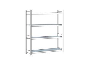 4004514215086 - SCHULTE Weitspannregal mit Stahlboden Höhe 2500 mm Spannweite 2250 mm Grundregal Tiefe 600 mm