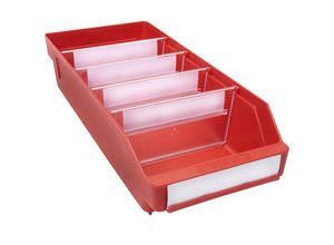 4250621500441 - Regalkasten aus hochschlagfestem Polypropylen rot LxBxH 400 x 180 x 95 mm VE 20 Stk