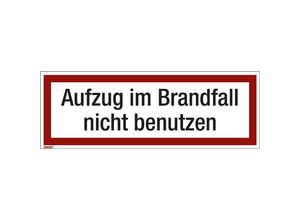 4061466055566 - Brandschutzkennzeichen für die Feuerwehr Aufzug im Brandfall nicht benutzen VE 10 Stk Folie langnachleuchtend LxH 210 x 74 mm