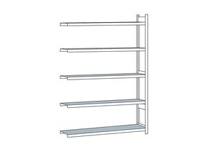 4004514215413 - SCHULTE Weitspannregal mit Stahlboden Höhe 3000 mm Spannweite 2500 mm Anbauregal Tiefe 400 mm