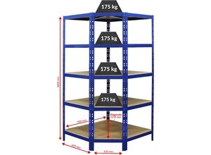 4063324086194 - Schwerlastregal Eckelement HxBxT 1800 x 900 x 600 mm blau