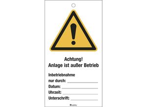 4061466066708 - Wartungsanhänger 10er Set Achtung! Anlage ist außer Betrieb Kunststoff LxH 80 x 150 mm