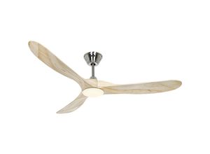 4024397377466 - CasaFan ECO GENUINO-L 152 BN-NT Deckenventilator EEK F (A - G) (Ø x H) 1520 mm x 340 mm Flügelfarbe Holz (hell) Gehäusefarbe (Details) Chrom