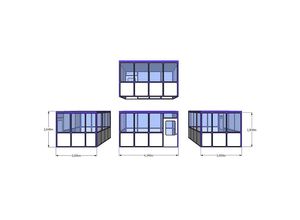 4260275230137 - Mehrzweckhaus Füllungen in Rundeckenoptik für Innenbereich LxB 4340 x 3000 mm