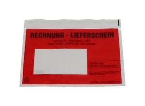 4251924704352 - Dokumententaschen Premium light mit Fenster Aufdruck Lieferschein - Rechnung VE 250 Stk C6 Anklebeverschluss ab 10 VE